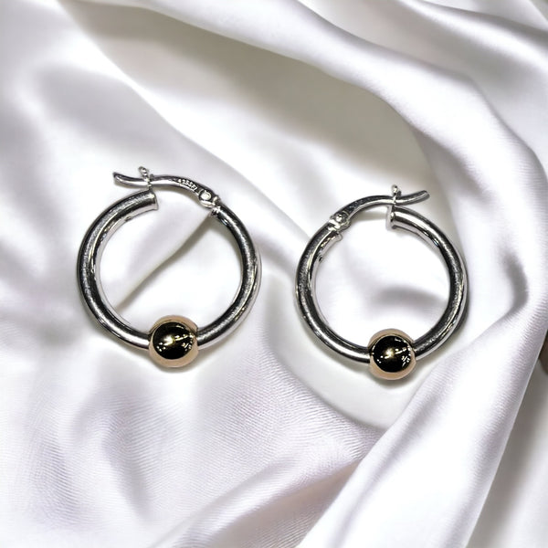 14k & Sterling Silver Ball Hoops – The Silver Unicorn